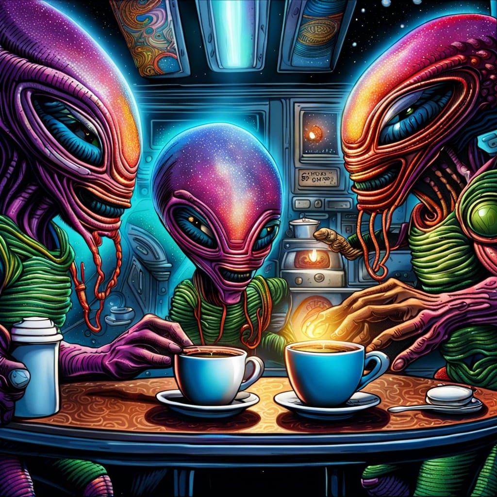 Alien's Cafe - AI Generated Artwork - NightCafe Creator