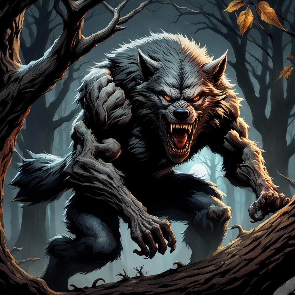 a prowling and hungry werewolf - AI Generated Artwork - NightCafe Creator