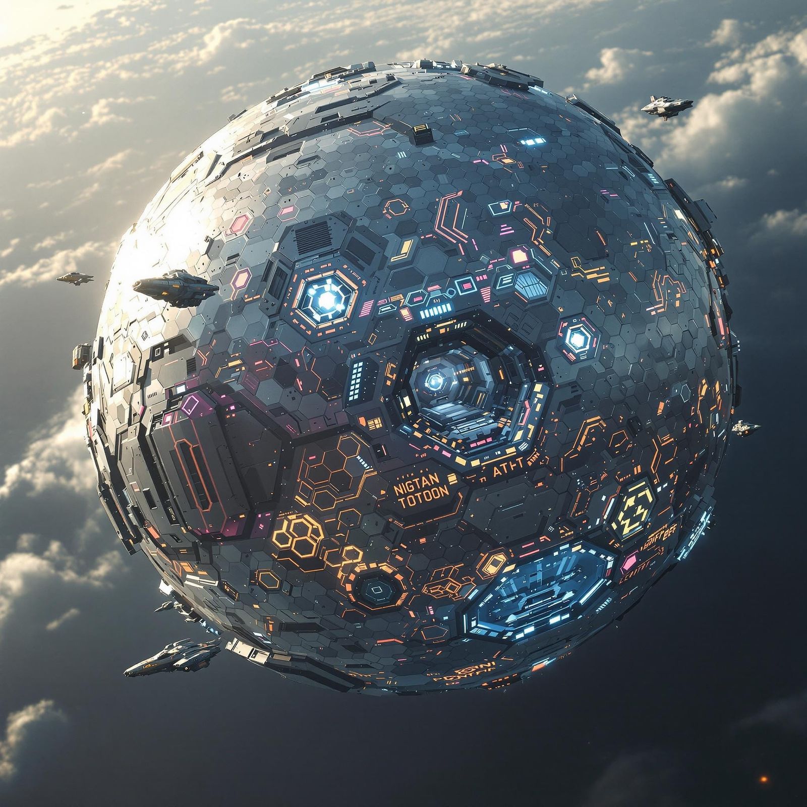 Space sphere - Gigantic, Hyperrealistic Spaceship with Intri...