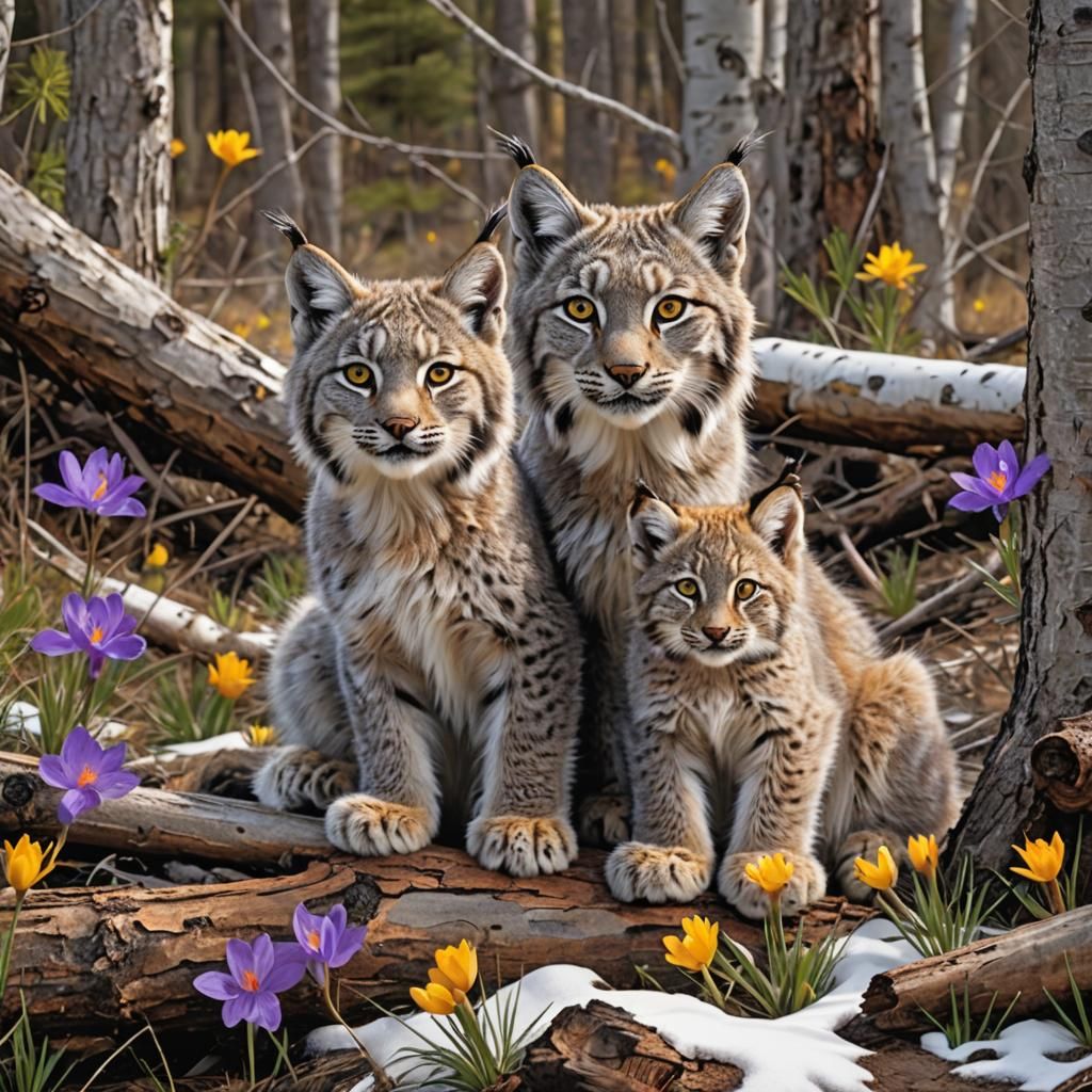 Canada Lynx Cubs - AI Generated Artwork - NightCafe Creator