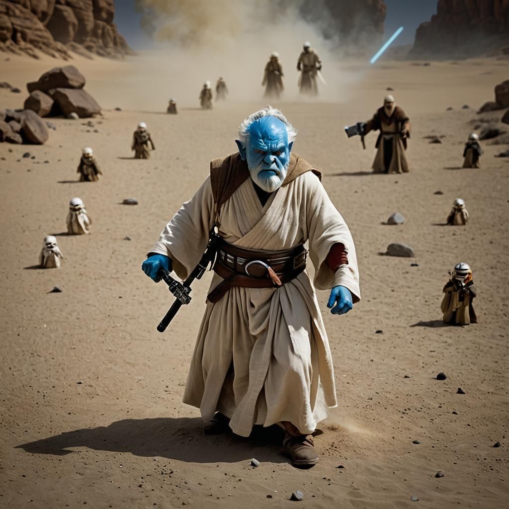 Angry Smurf Jedi - AI Generated Artwork - NightCafe Creator