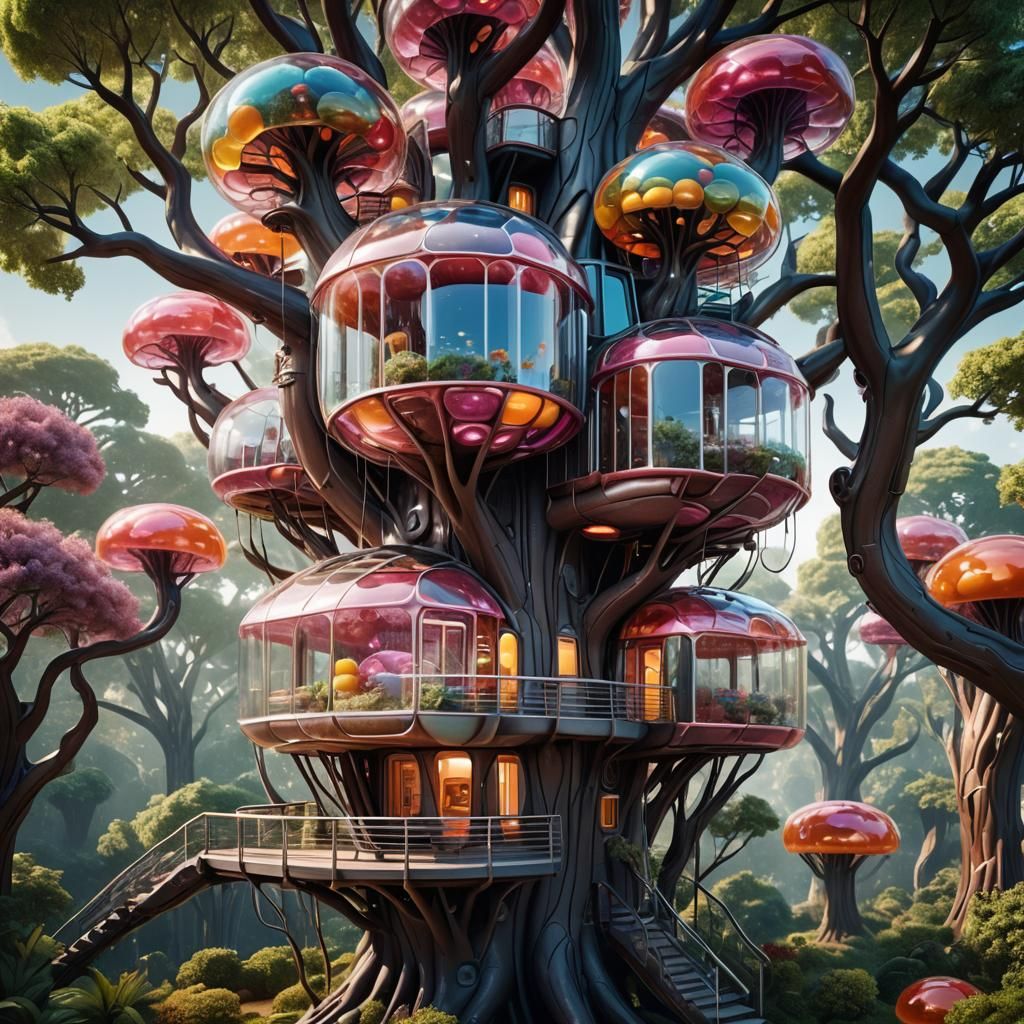 The tree house - AI Generated Artwork - NightCafe Creator