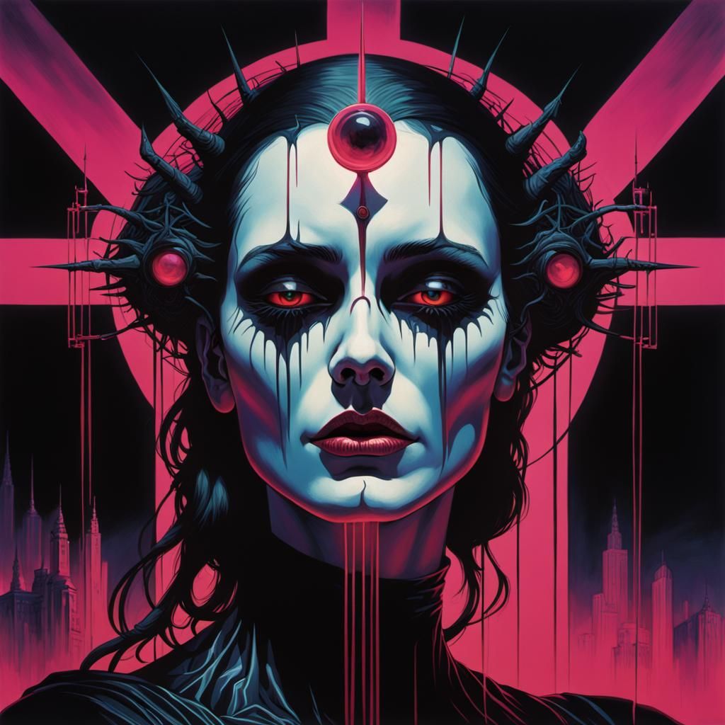 Black Metal synthwave neon retro horror Gustave Doré hatred Greg ...