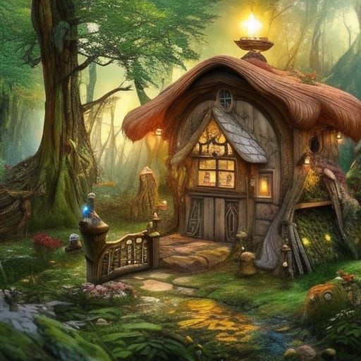rustic fairy cottage - AI Generated Artwork - NightCafe Creator