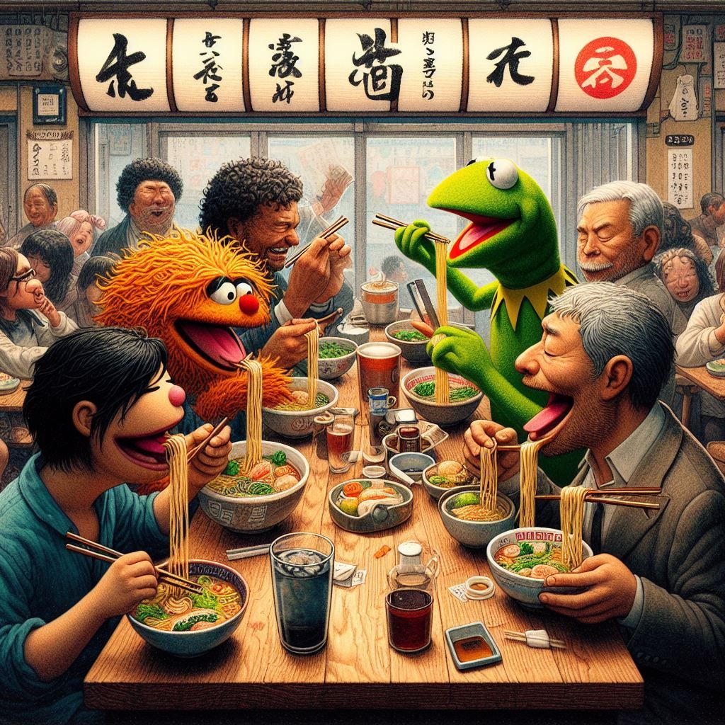 AI people eat ramen (with muppets?) - AI Generated Artwork - NightCafe ...