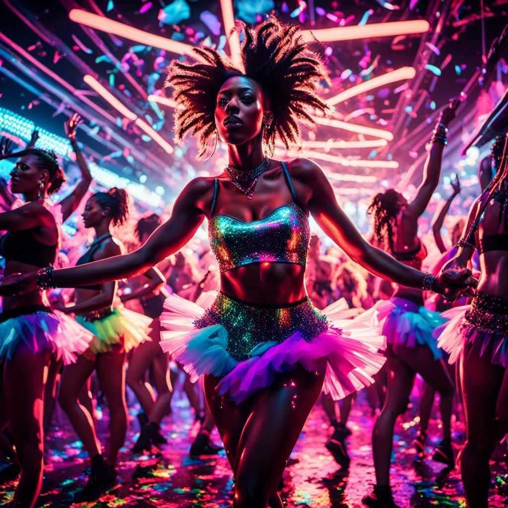 Womans' rave crowd - Neon Dreams of Rave Culture