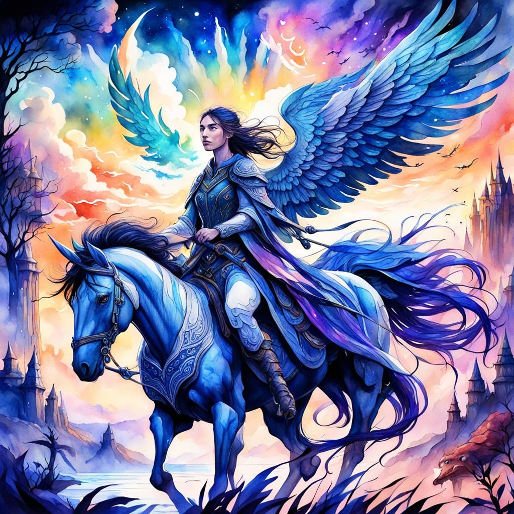 Angelic rider - AI Generated Artwork - NightCafe Creator