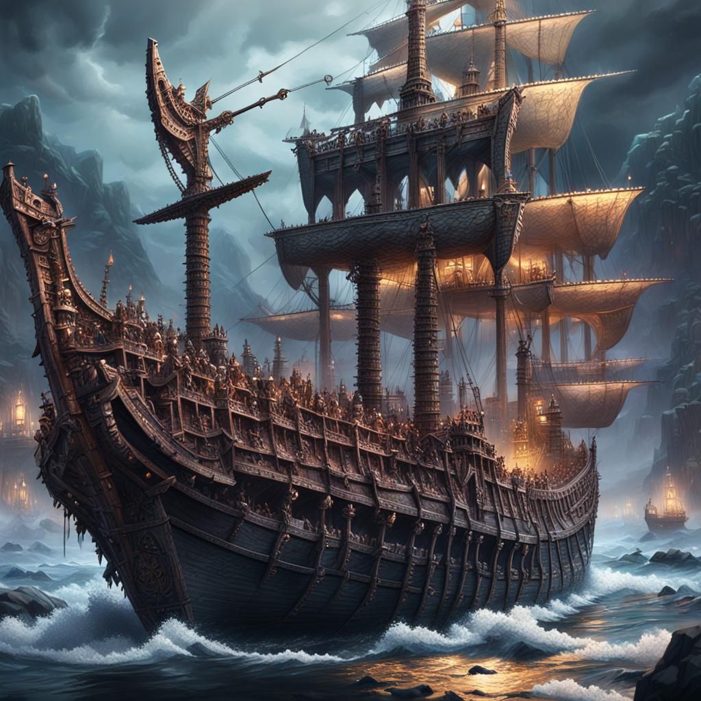 Loki's longship, for Ragnarok - AI Generated Artwork - NightCafe Creator