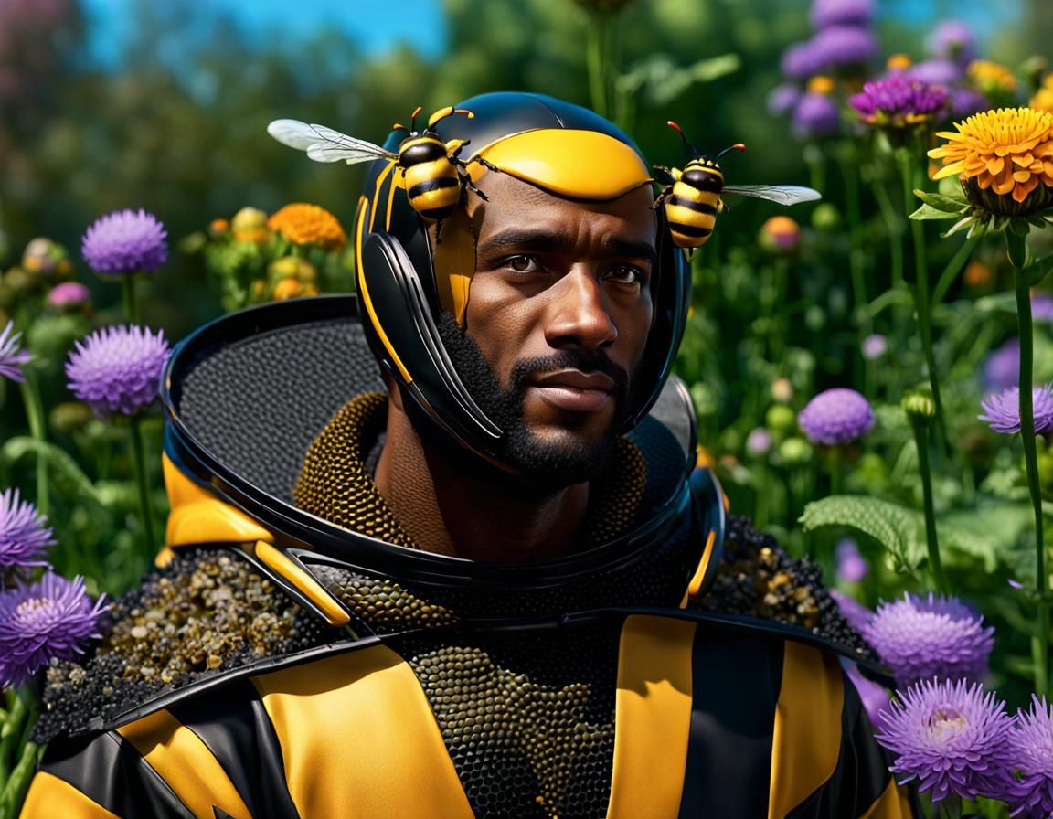 Garden Buzz: Bee Boy's Adventure - AI Generated Artwork - NightCafe Creator