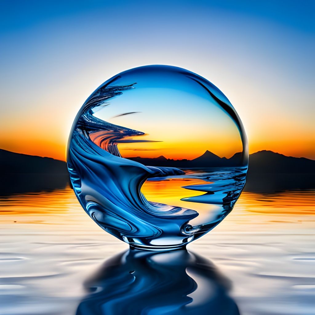 A Fancy Glass Orb by Waterford Crystals, beautiful, medium shot, vapor ...