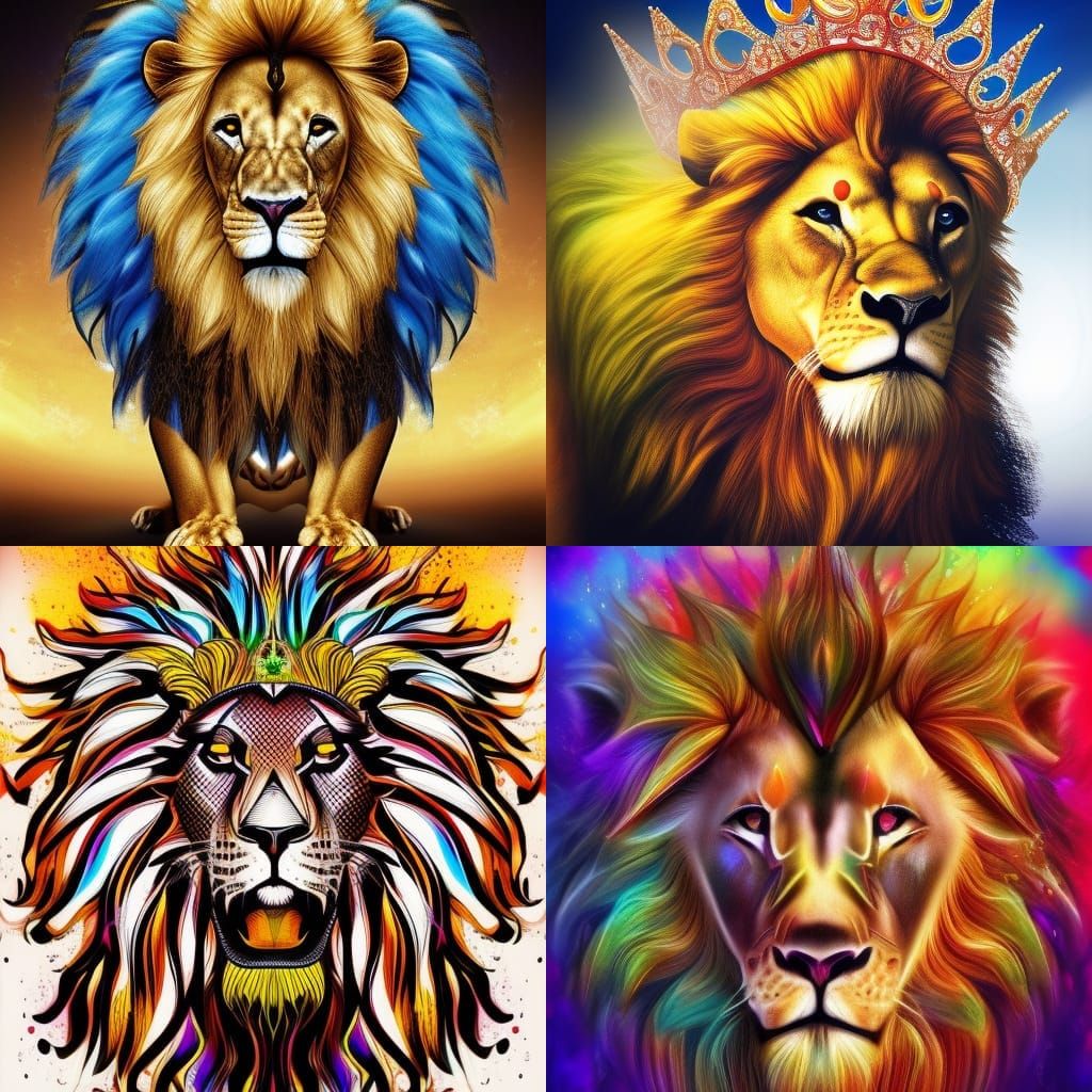 divine lion side pose with crown - AI Generated Artwork - NightCafe Creator
