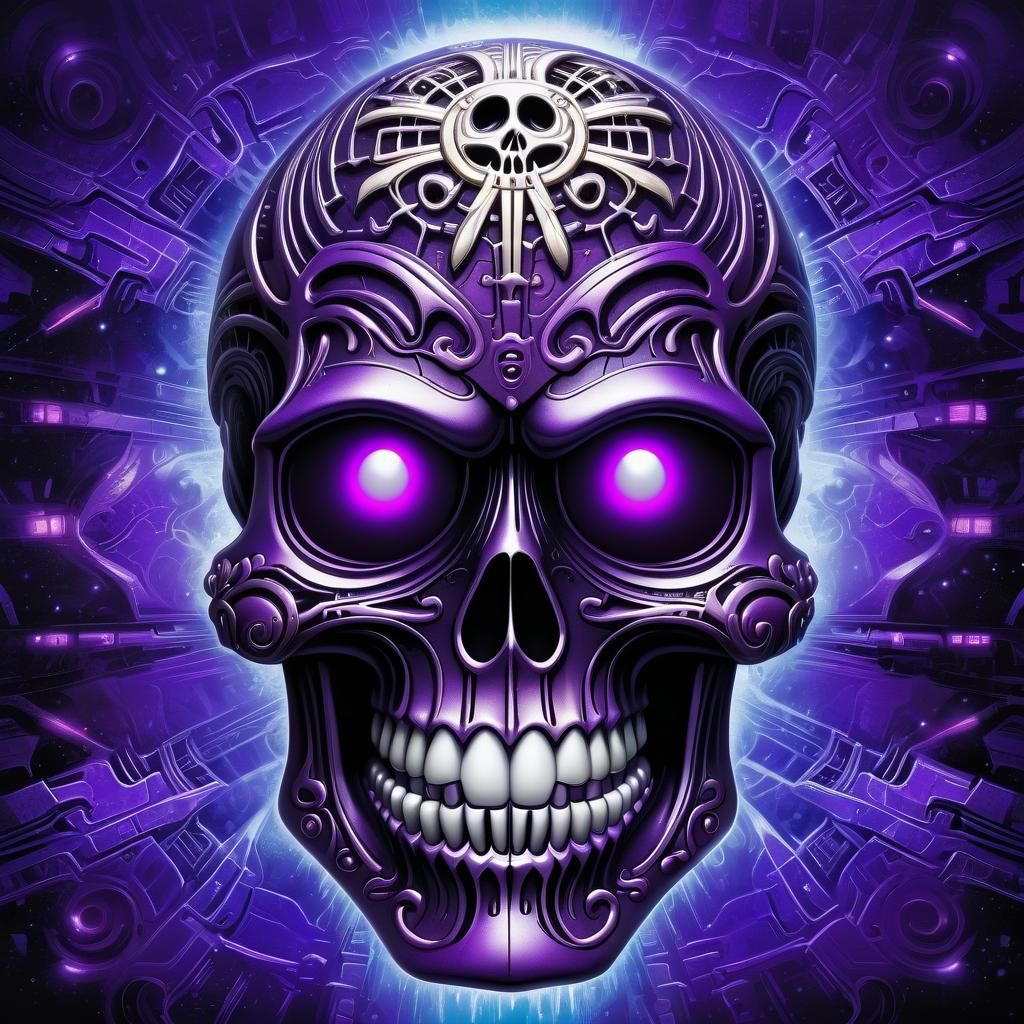Purple vibe Skull. - AI Generated Artwork - NightCafe Creator