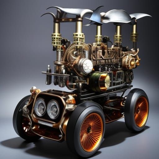 unconventional car steampunk - AI Generated Artwork - NightCafe Creator