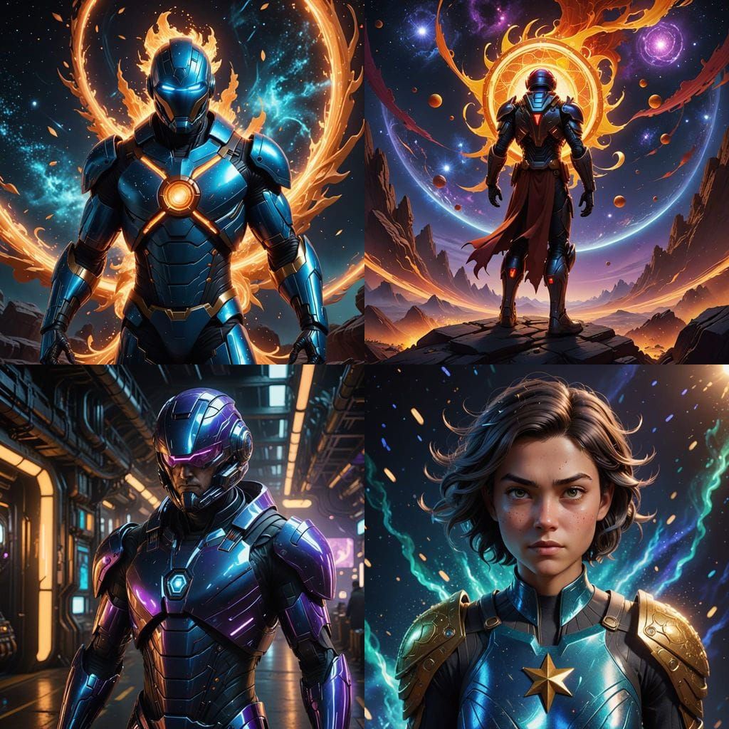 Cosmic Hero Astra-Man Radiates Hope and Light - AI Art