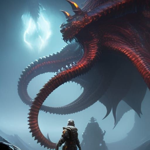 photo of a behemoth cthulhu in the ocean:: Cthulhu:: sea:: behemoth ...