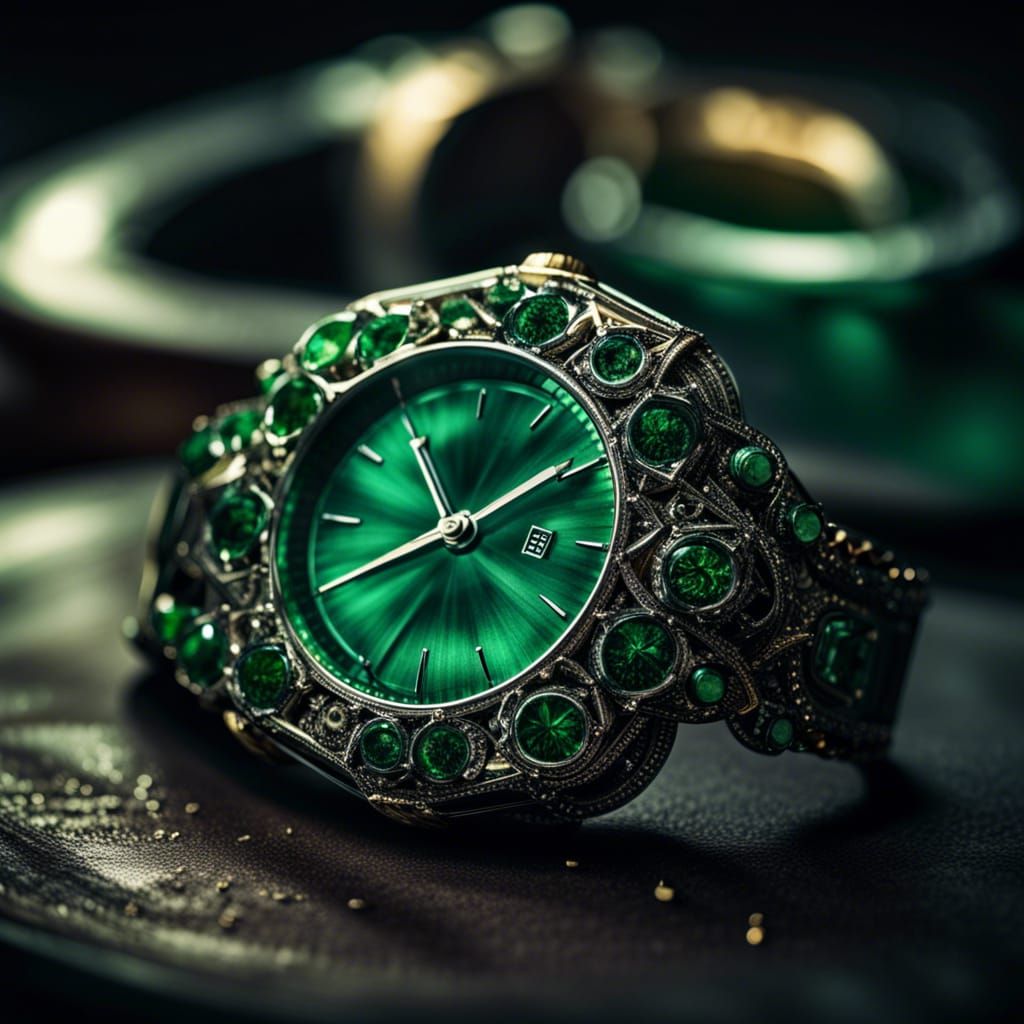 Mystic Emerald Watch - AI Generated Artwork - NightCafe Creator
