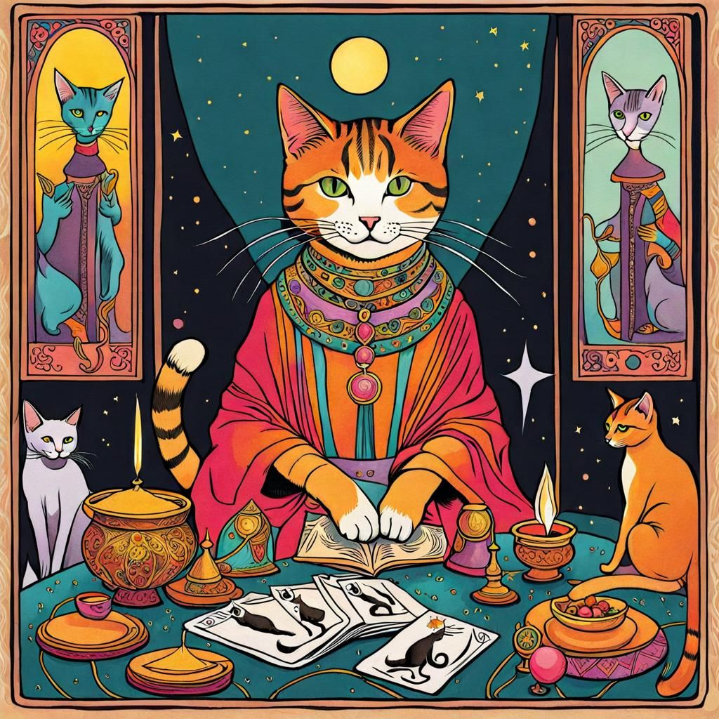 Tarot Cat - AI Generated Artwork - NightCafe Creator