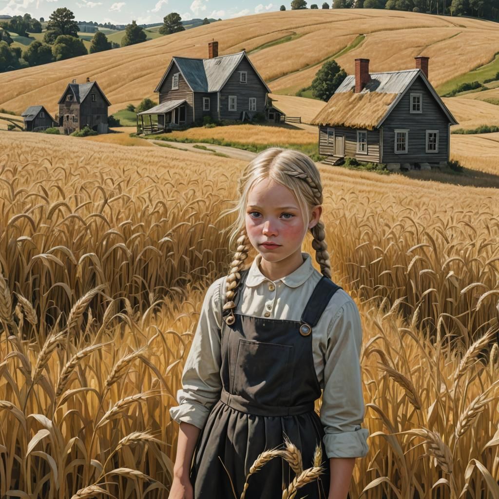 Girl in wheat field - AI Generated Artwork - NightCafe Creator