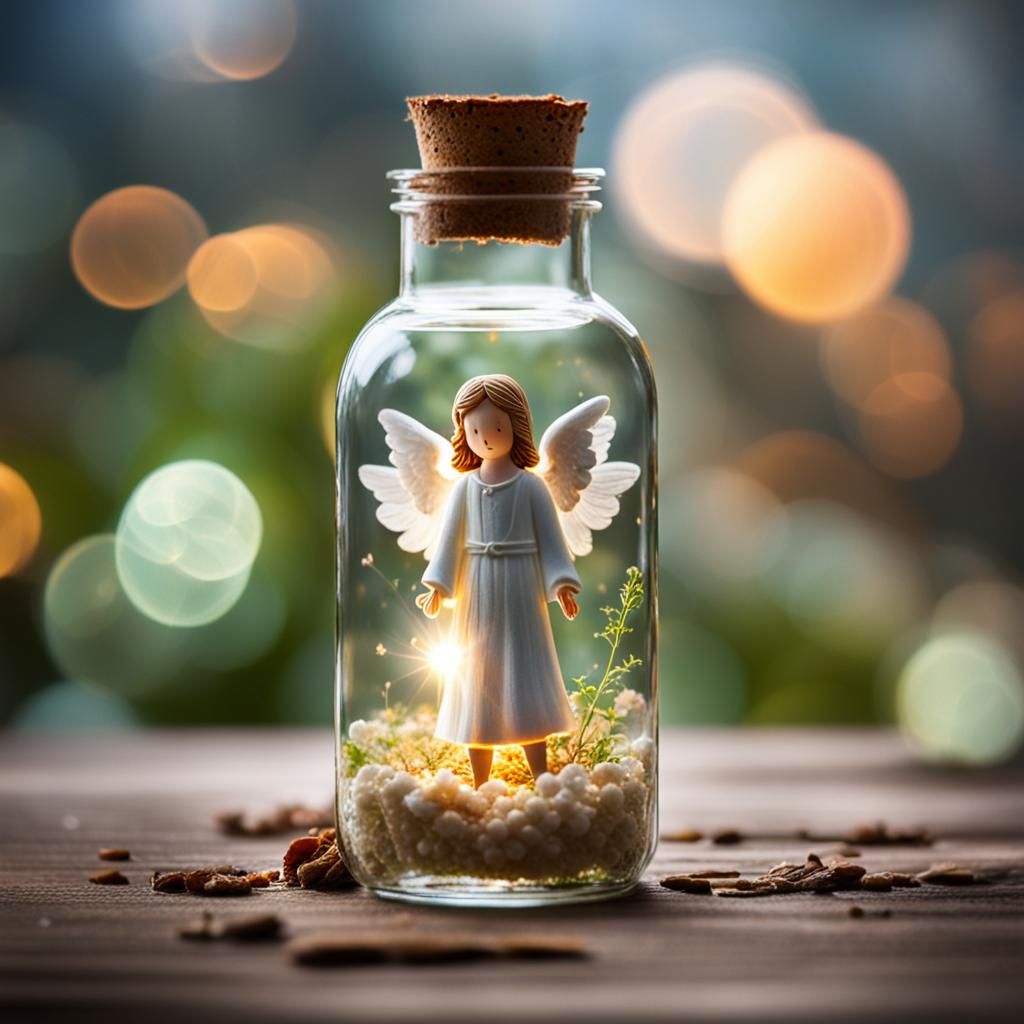 An angel in a bottle - AI Generated Artwork - NightCafe Creator