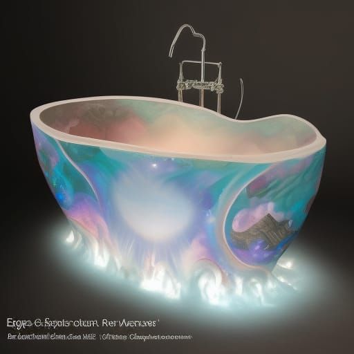 Crystal geode claw foot tub - AI Generated Artwork - NightCafe Creator