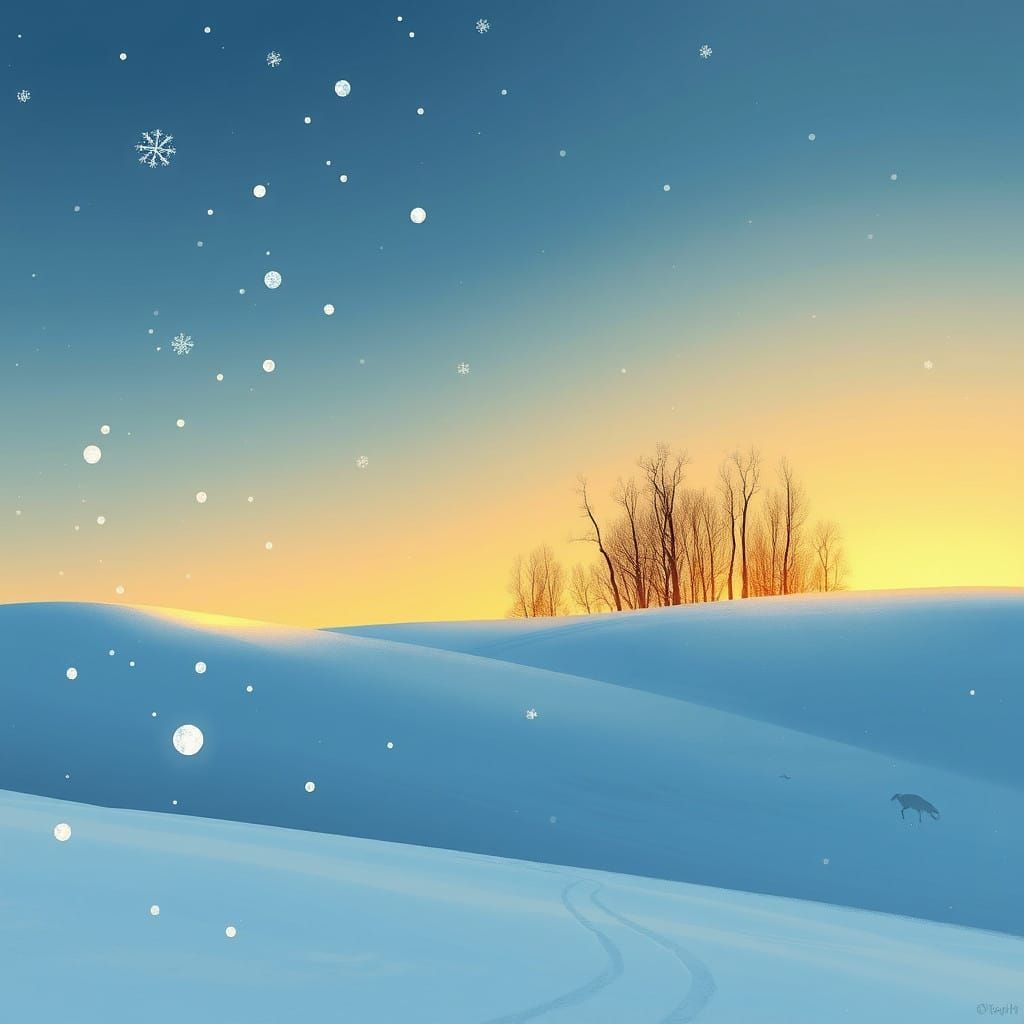 Surreal Winter Dreamscape in Dreamy Digital Brushs... - AI Art