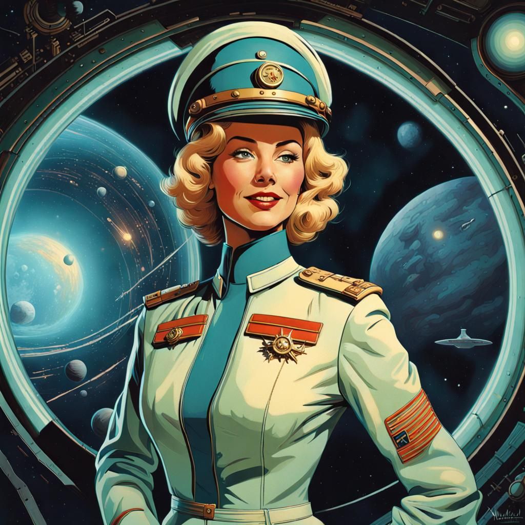 Rétrofuturisme capitaine - AI Generated Artwork - NightCafe Creator