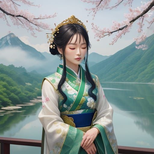 Ethereal Beauty in Traditional Hanfu - AI Art