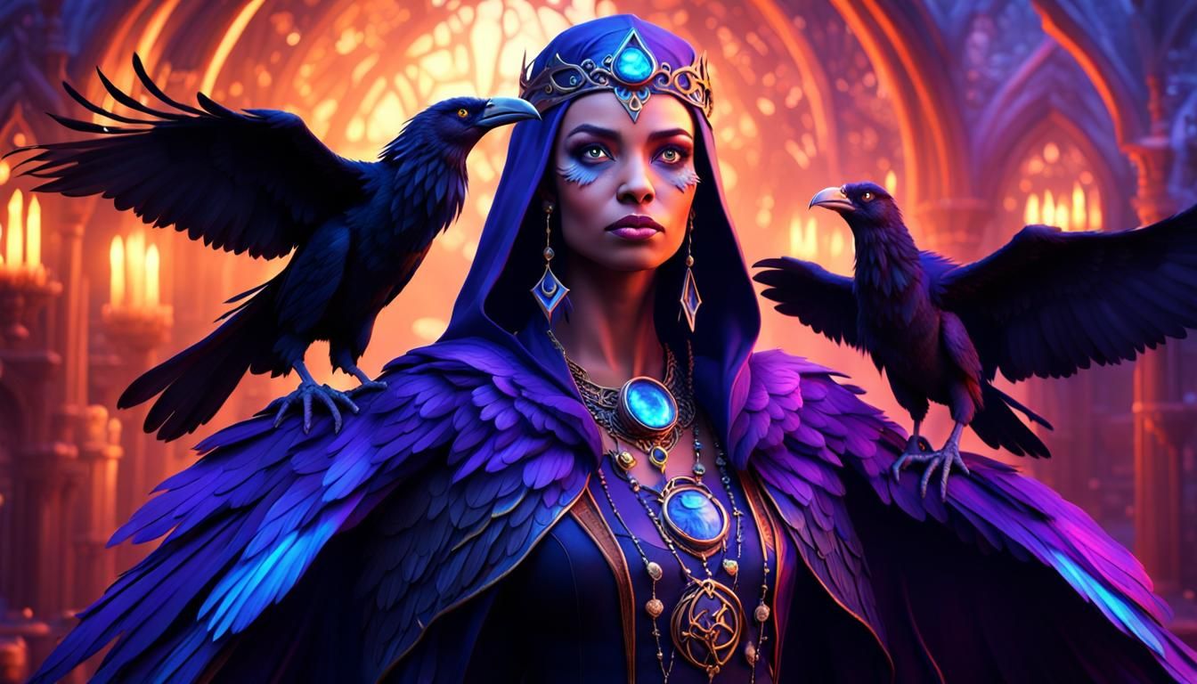 The Lady of Ravens - AI Generated Artwork - NightCafe Creator