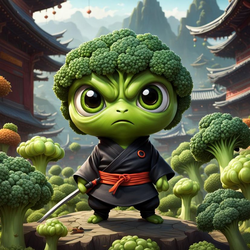 Ninja broccoli - AI Generated Artwork - NightCafe Creator