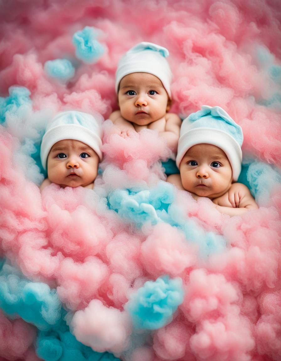 Triplets on cotton - AI Generated Artwork - NightCafe Creator