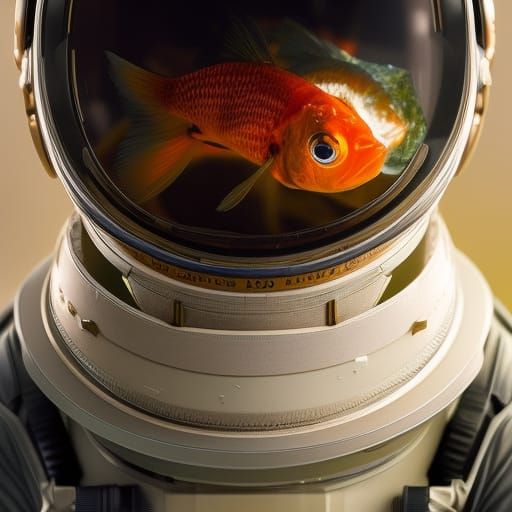 a close up Insanely detailed cinematic photography of goldfish in an ...
