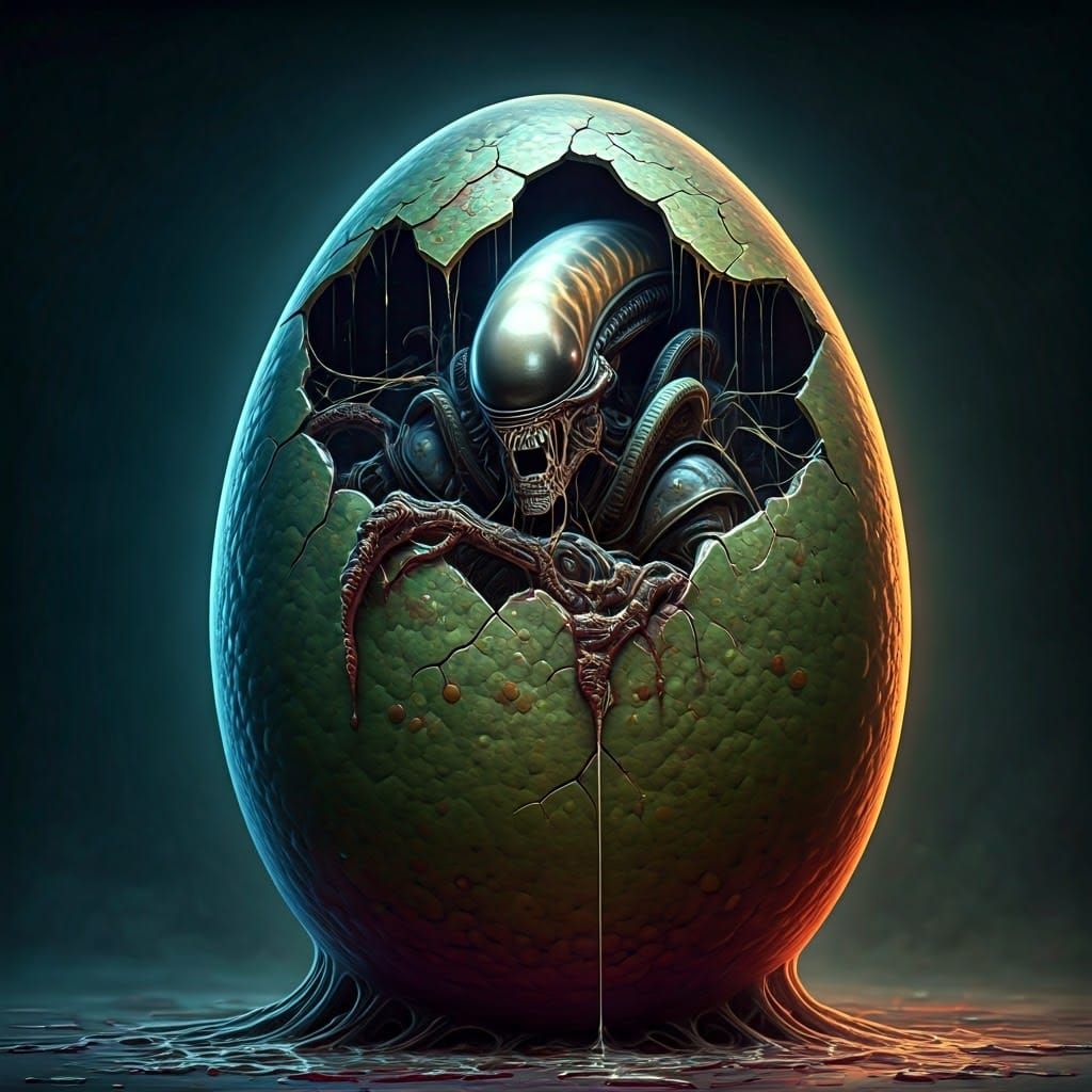 egg - Alien Easter Egg Horror in Hyperreal Style