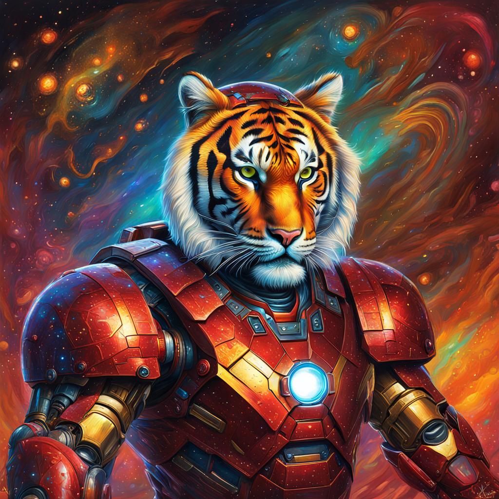 Tiger as iron man - AI Generated Artwork - NightCafe Creator