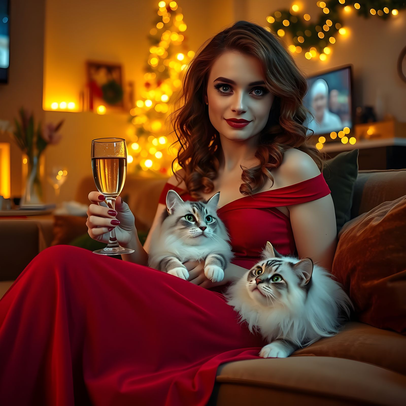 All dressed up to spend NYE with the cats 🐈