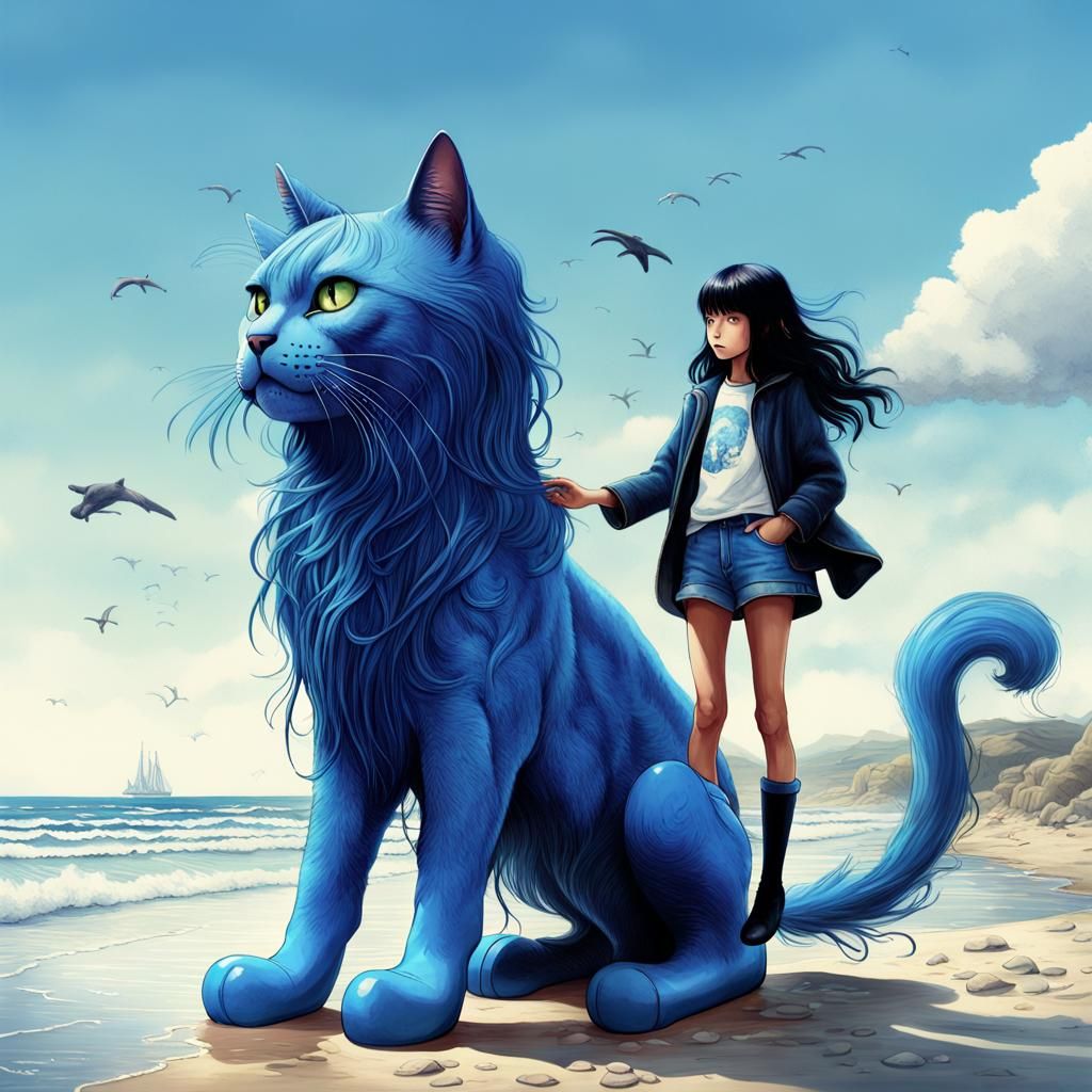 Magic Blue Cat - 6 - AI Generated Artwork - NightCafe Creator