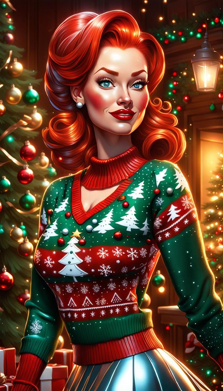 Holiday pinup 5 - AI Generated Artwork - NightCafe Creator