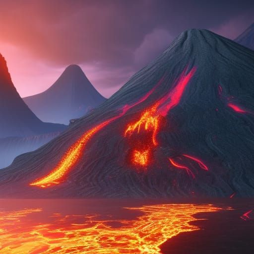 Volcano, 8k resolution Unreal Engine 5 Epic cinematic brilliant ...