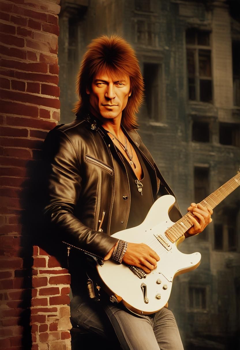 realistic picture of the US American guitar player Richie SAmbora (Ex Bon Jovi) - AI Generated ...