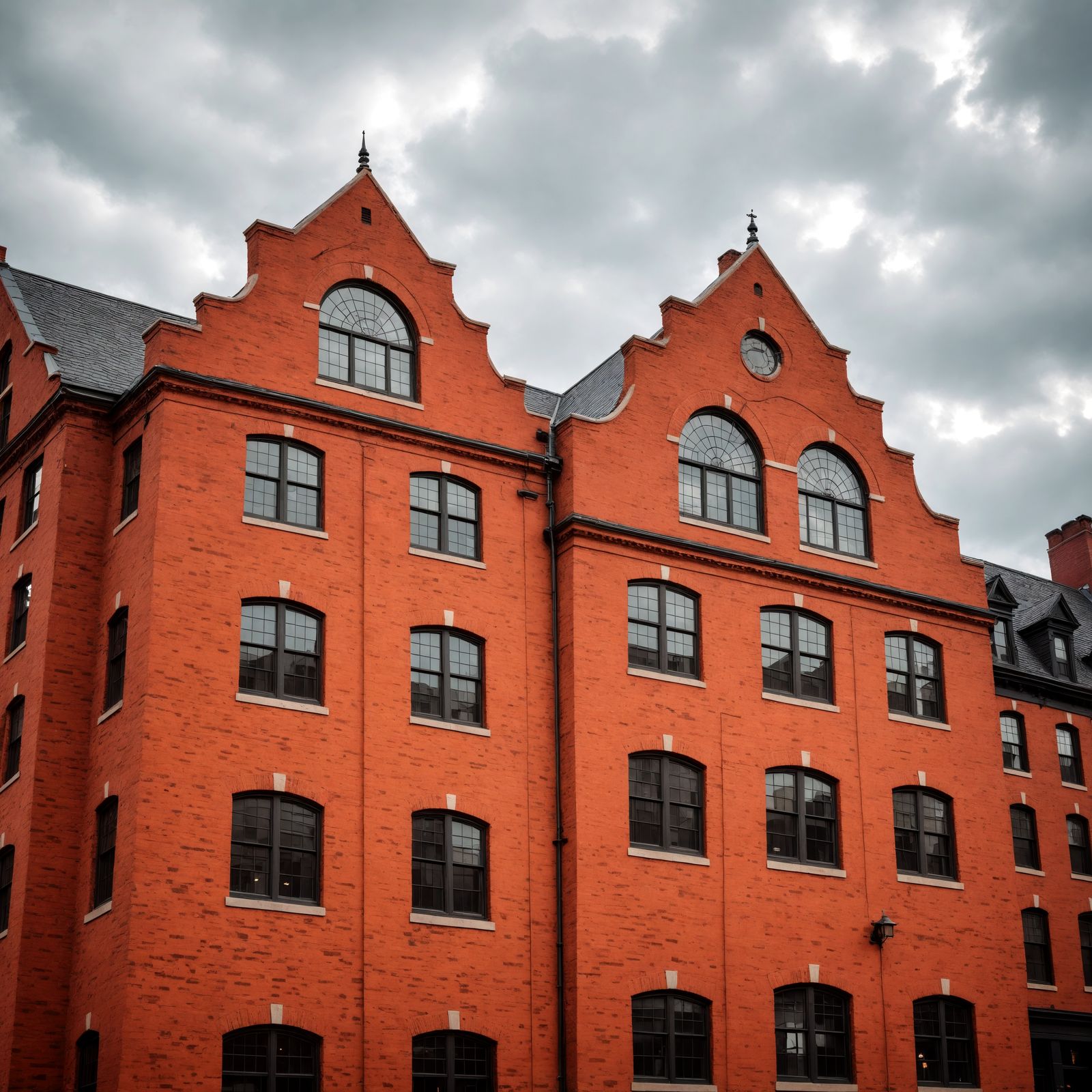 Hyperrealistic Downtown Red Brick Building - AI Art