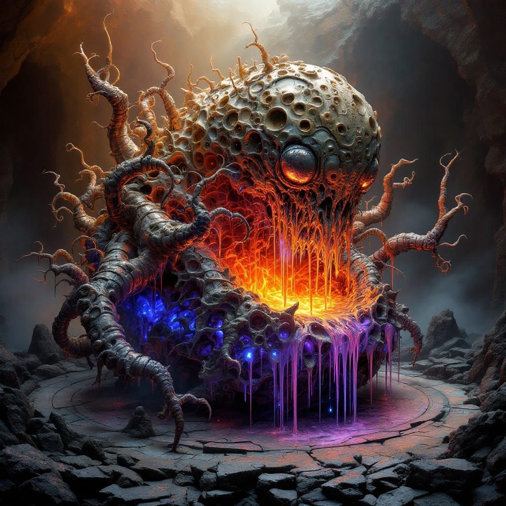 Grotesque Biomechanical Exoshell in Surreal Style - AI Art