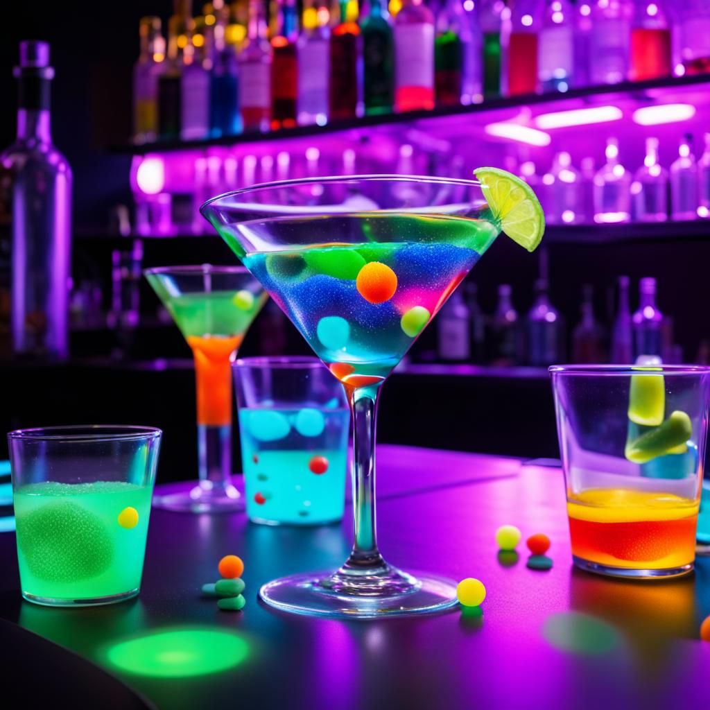 A molecular cocktail, science petrydish tubes live cellular, colourful ...