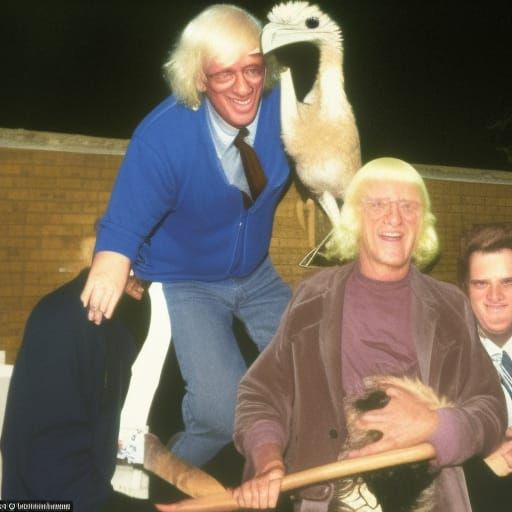 Jimmy saville raising rod and emu from the dead - AI Generated Artwork ...