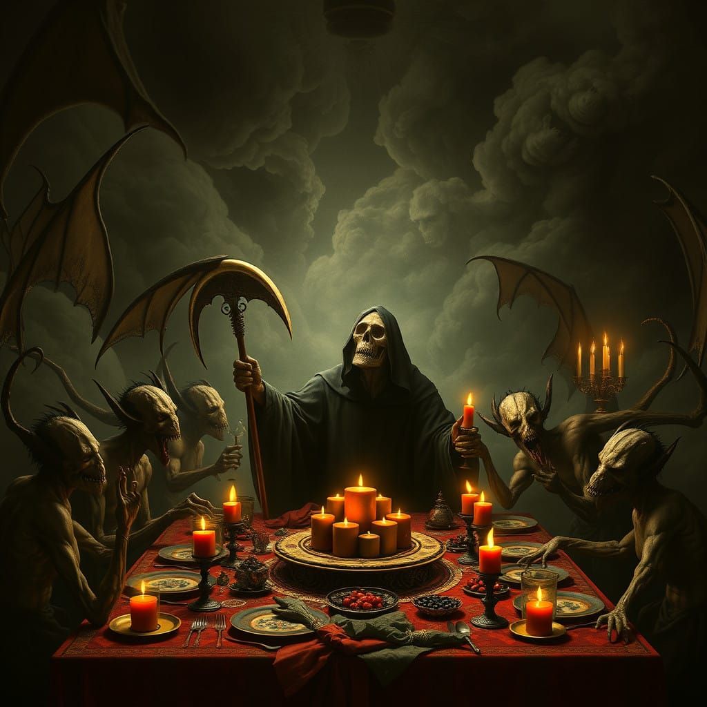 Boschian Nightmare: Grim Reaper's Dark Christmas F... - AI Art