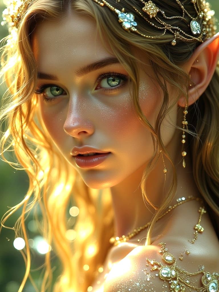 A Vision In Elf - Delicate Fantasy Elf in Hyper-Realistic Po...