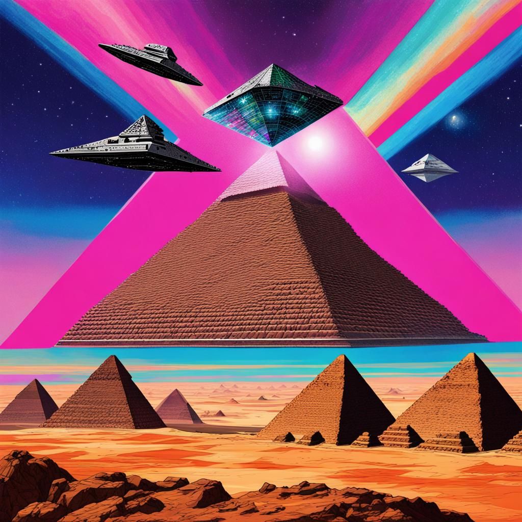 Colorful Vaporwave Betelgeuse supernova and an imperial star destroyer ...