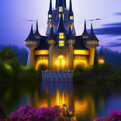 Psychedelic fantasy castle - AI Generated Artwork - NightCafe Creator