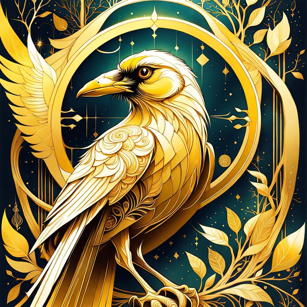 Yellow Raven - AI Generated Artwork - NightCafe Creator