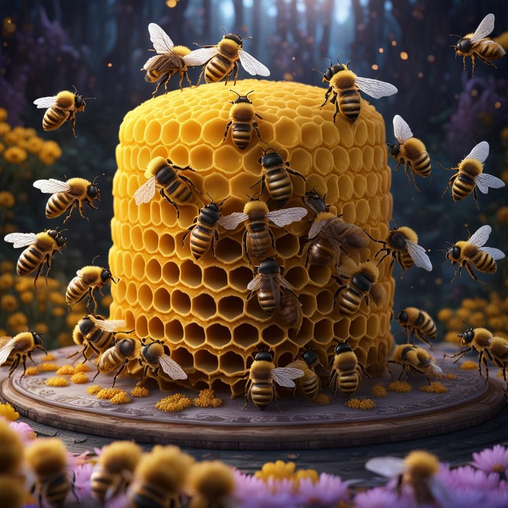 BeeDay Cake - AI Generated Artwork - NightCafe Creator
