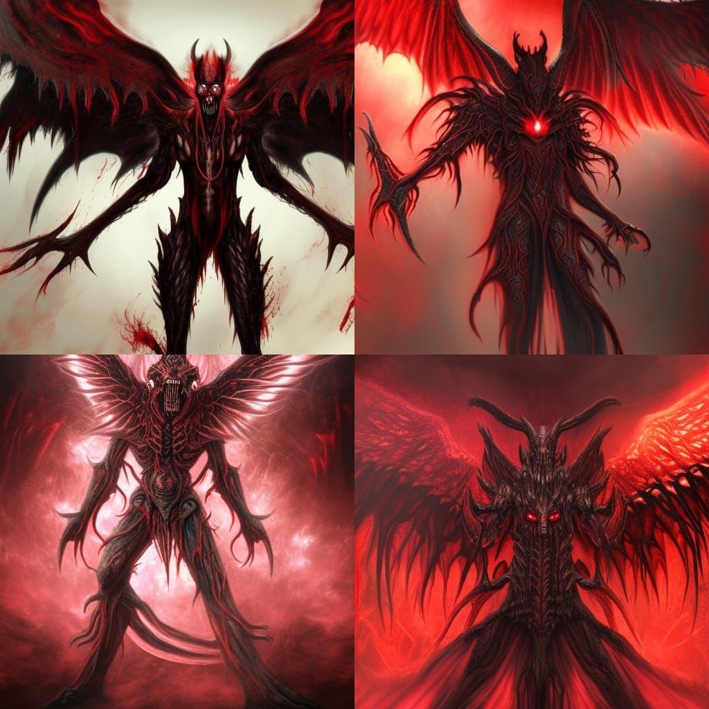 Afterlife - Blood Demon god, full form (His entire body color is red ...