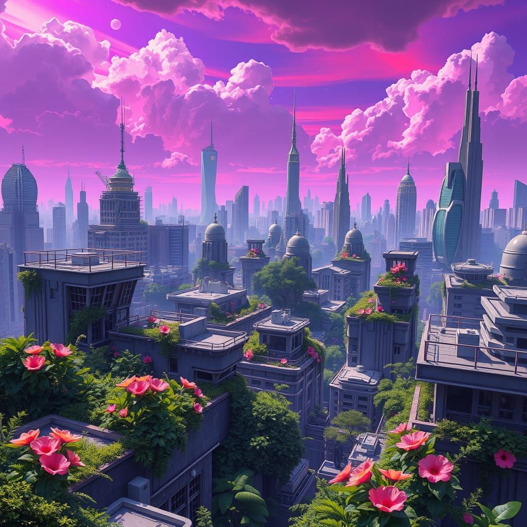 Hyper-Realistic Futuristic Cityscape with Vibrant ... - AI Art